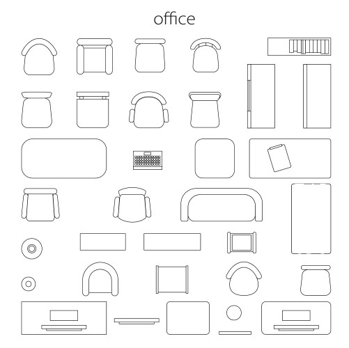 Office Furniture Top View Interior Vector Images (over 1,100)