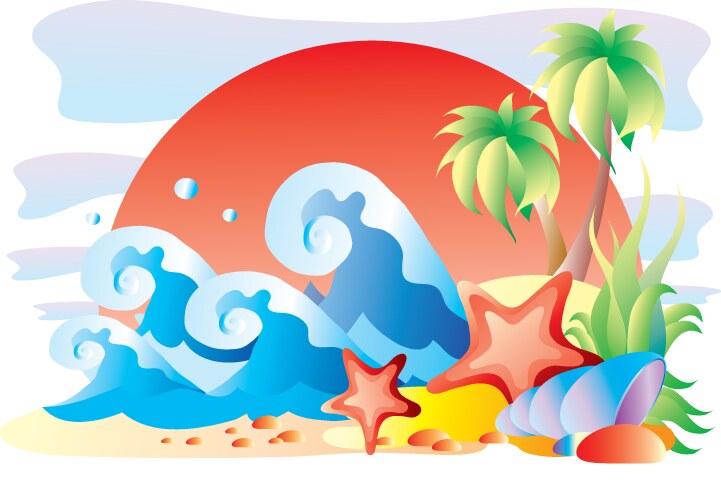 Sea island Royalty Free Vector Image - VectorStock