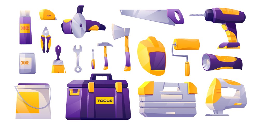 Hand tool house construction handtools Royalty Free Vector