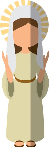 Virgin mary cartoon Royalty Free Vector Image - VectorStock