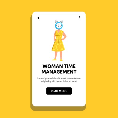 Planner time management app Royalty Free Vector Image