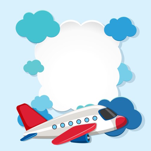 Cloud template and two airplanes with flags Vector Image