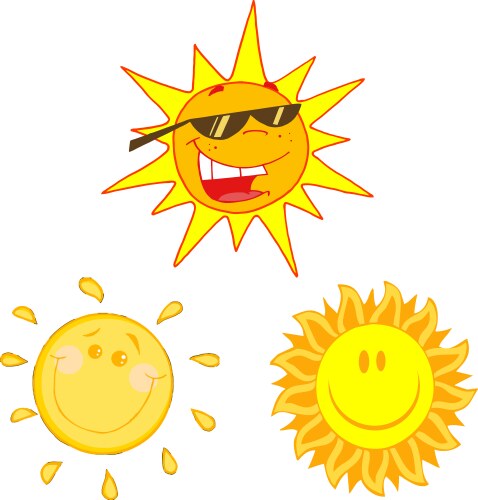Cute sunny with cartoon sun Royalty Free Vector Image