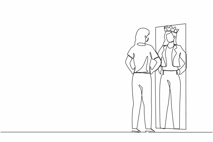 Continuous one line drawing narcissistic Vector Image