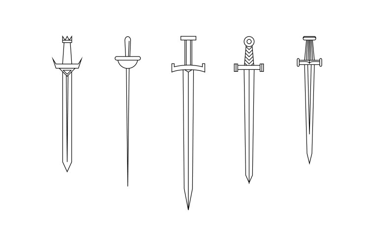 Battle medieval sword cartoon Royalty Free Vector Image