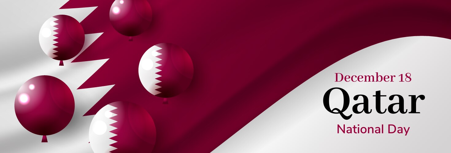 Qatar national day banner template flat design Vector Image