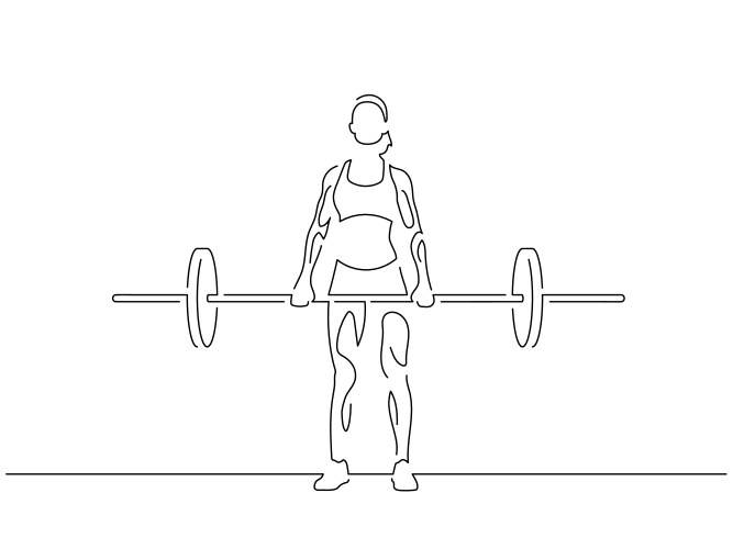 Bodybuilding isolated line drawing Royalty Free Vector Image