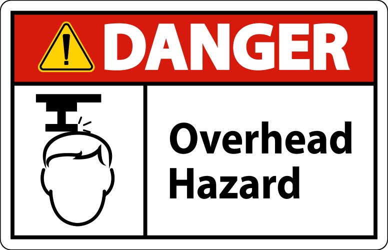 Warning overhead loads sign on transparent Vector Image