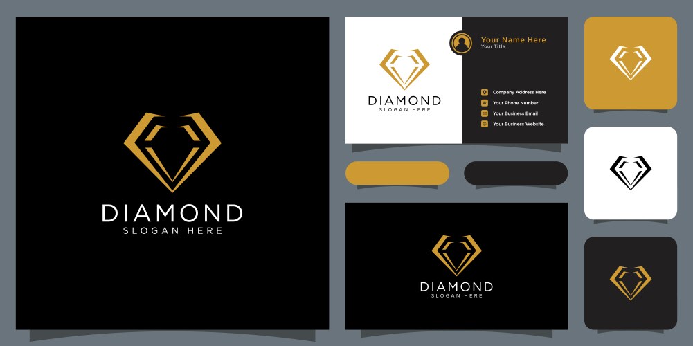 Set of diamond logo design Royalty Free Vector Image