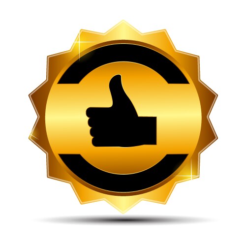 Gold sign label template Royalty Free Vector Image