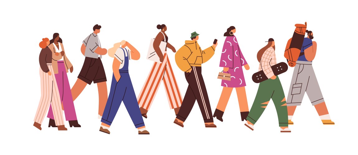 Full walk cycle sequence animation man in motion Vector Image