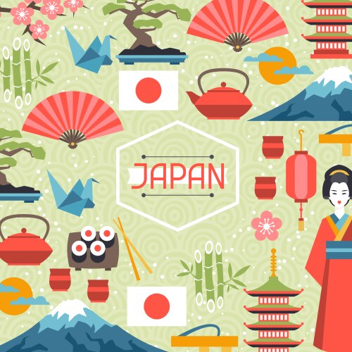 Japan background design Royalty Free Vector Image