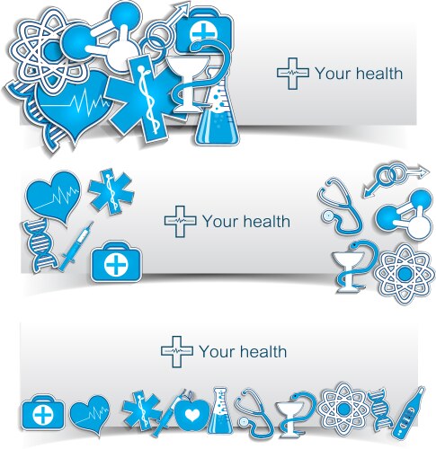 Medical and health care horizontal banners Vector Image