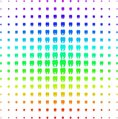 Tooth shape halftone spectral grid Royalty Free Vector Image