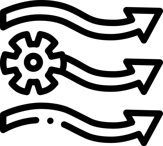 Air flow icon thin linear style design isolated Vector Image