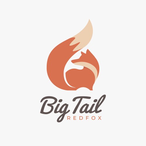 Nine tails fox logo icon Royalty Free Vector Image