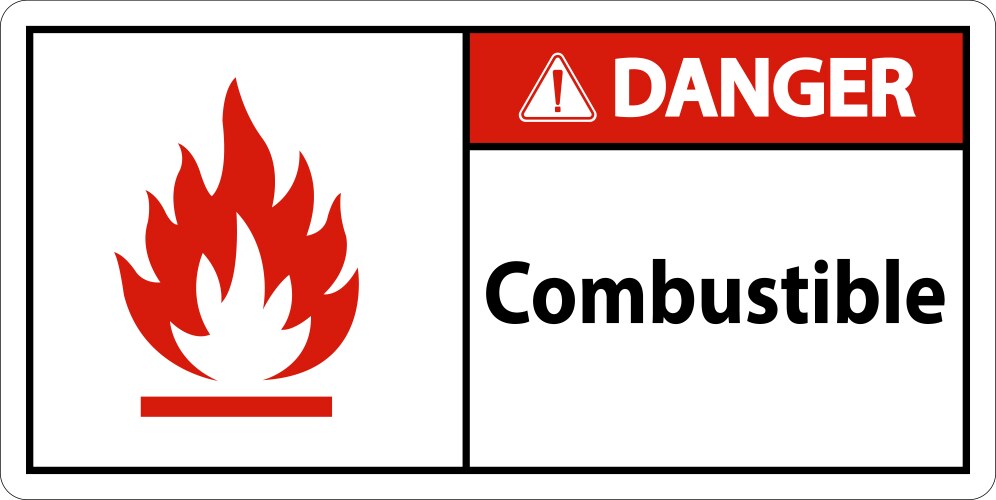 Caution sign combustible on white background Vector Image