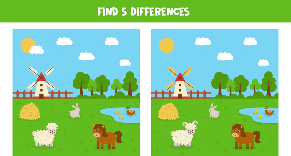 Find difference 12 differences in picture Vector Image