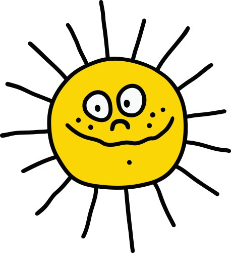 Funny sun Royalty Free Vector Image - VectorStock