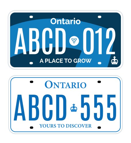 Ontario canada car license plate registration Vector Image