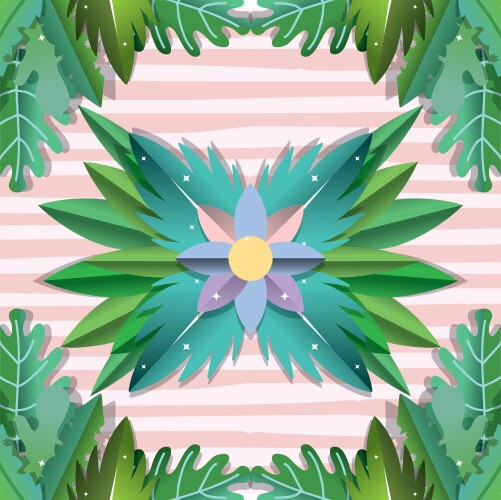 Papar art nature frame Royalty Free Vector Image
