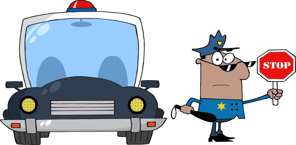 Police traffic stop cartoon Royalty Free Vector Image