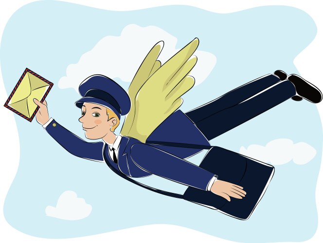 Postman bird Royalty Free Vector Image - VectorStock