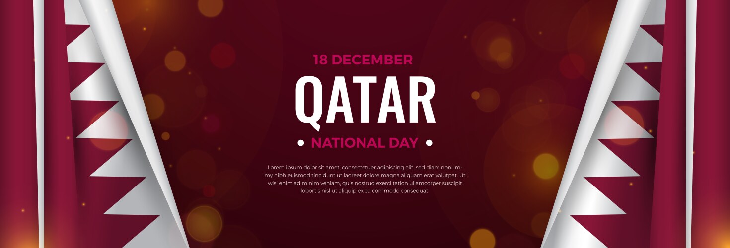 Qatar national day banner template flat design Vector Image