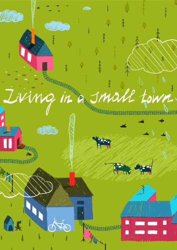 Small town Royalty Free Vector Image - VectorStock