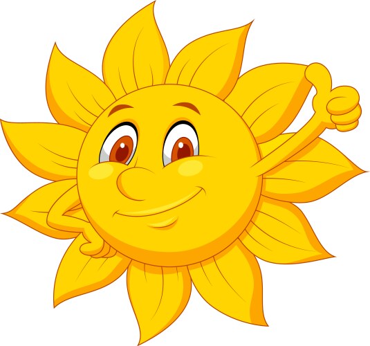 Cute sun cartoon Royalty Free Vector Image - VectorStock