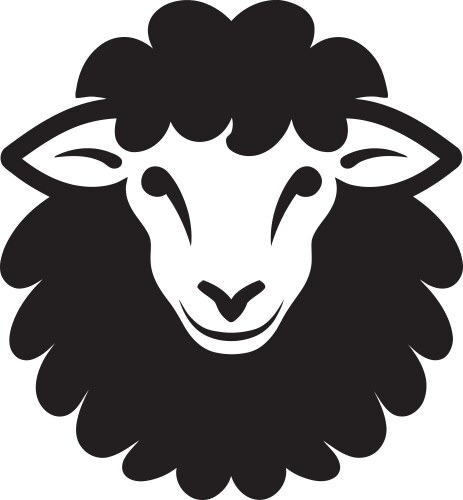 Sheep badge midnight majesty unique black flock Vector Image