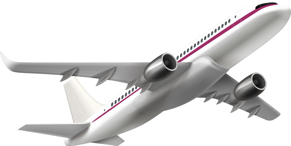 Realistic 3d airplane golden glossy render Vector Image