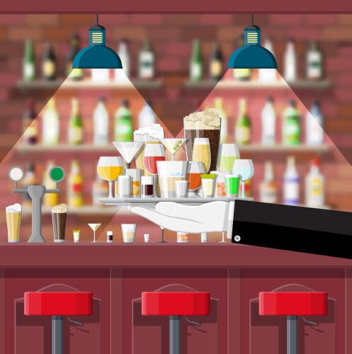 Interior of pub cafe or bar Royalty Free Vector Image