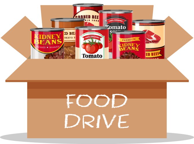 Preservatives canned food in the box Royalty Free Vector