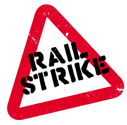 Rail strike rubber stamp Royalty Free Vector Image