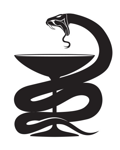 Caduceus medical symbol with one snake and staff Vector Image