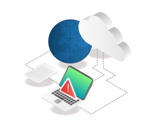 Cloud server and computer data security shield Vector Image