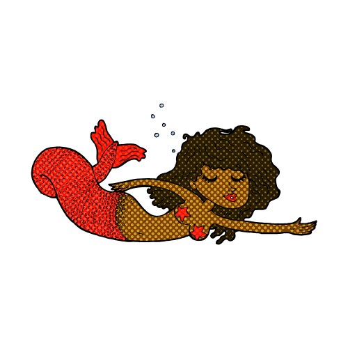 Comic cartoon mermaid Royalty Free Vector Image