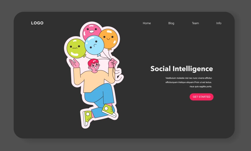 Social skills concept flat Royalty Free Vector Image