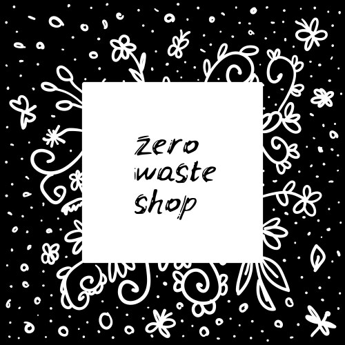 Zero waste shop logo text calligraphy lettering Vector Image