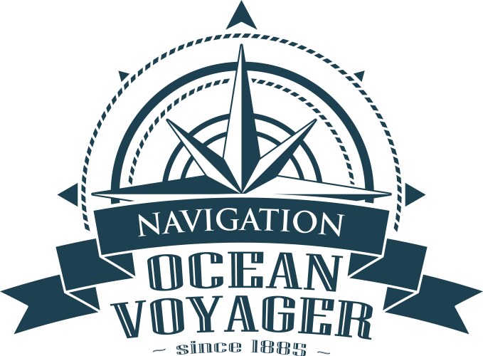 Corporate logo with windrose Royalty Free Vector Image