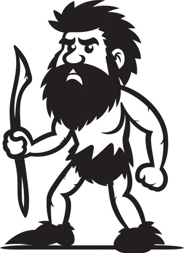 Caveart alfie creative caveman icon prehistoric Vector Image