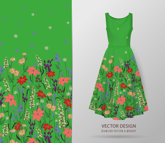 Poppy embroidery dress Royalty Free Vector Image