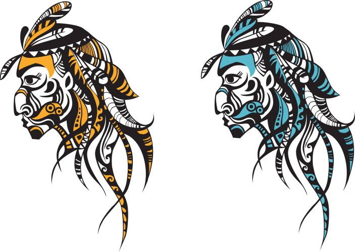 Native american indian man with headdress Vector Image