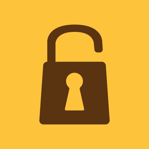 Open lock icon symbol flat Royalty Free Vector Image