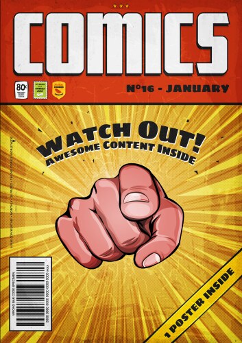 Comic book cover template Royalty Free Vector Image