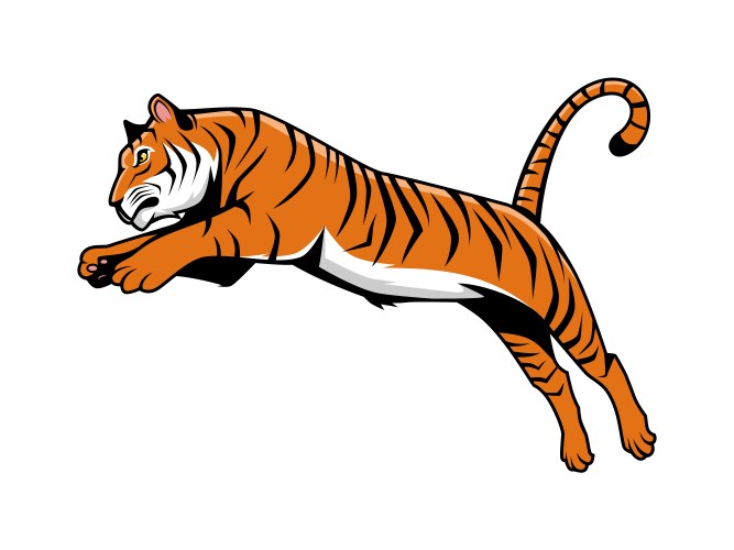 Tiger roaring logo sign emblem Royalty Free Vector Image