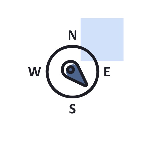 Compass wind rose icon direction southeast Vector Image