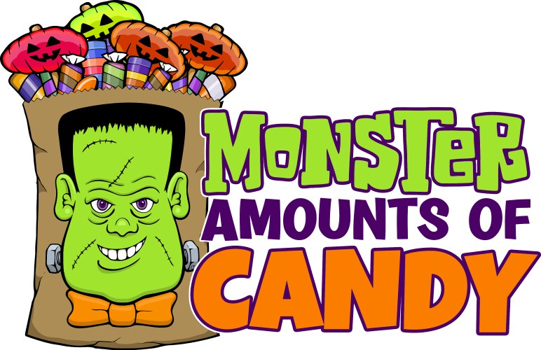 Trick or treat design with face of frankenstein Vector Image