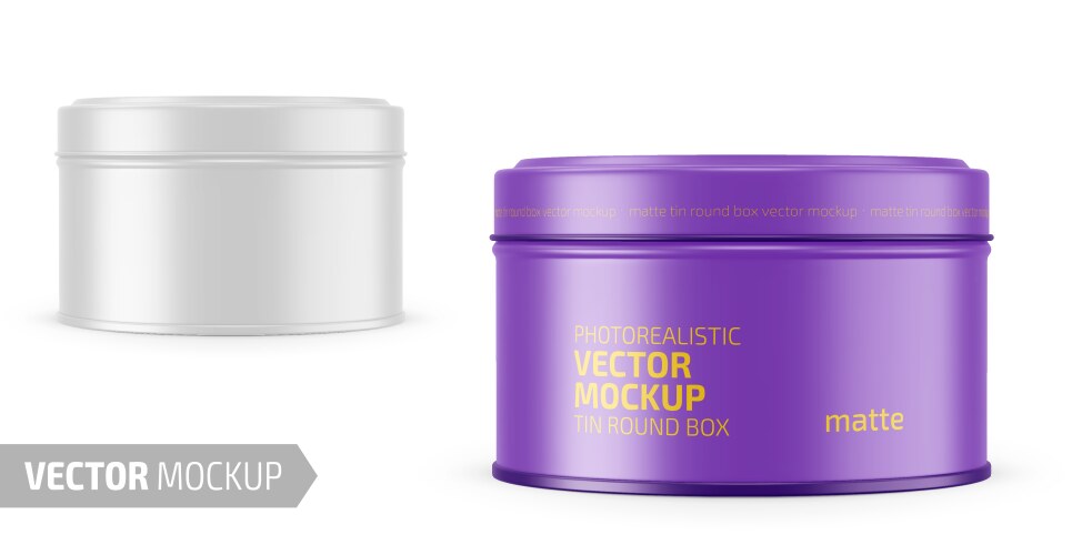 Round matte tin box template Royalty Free Vector Image